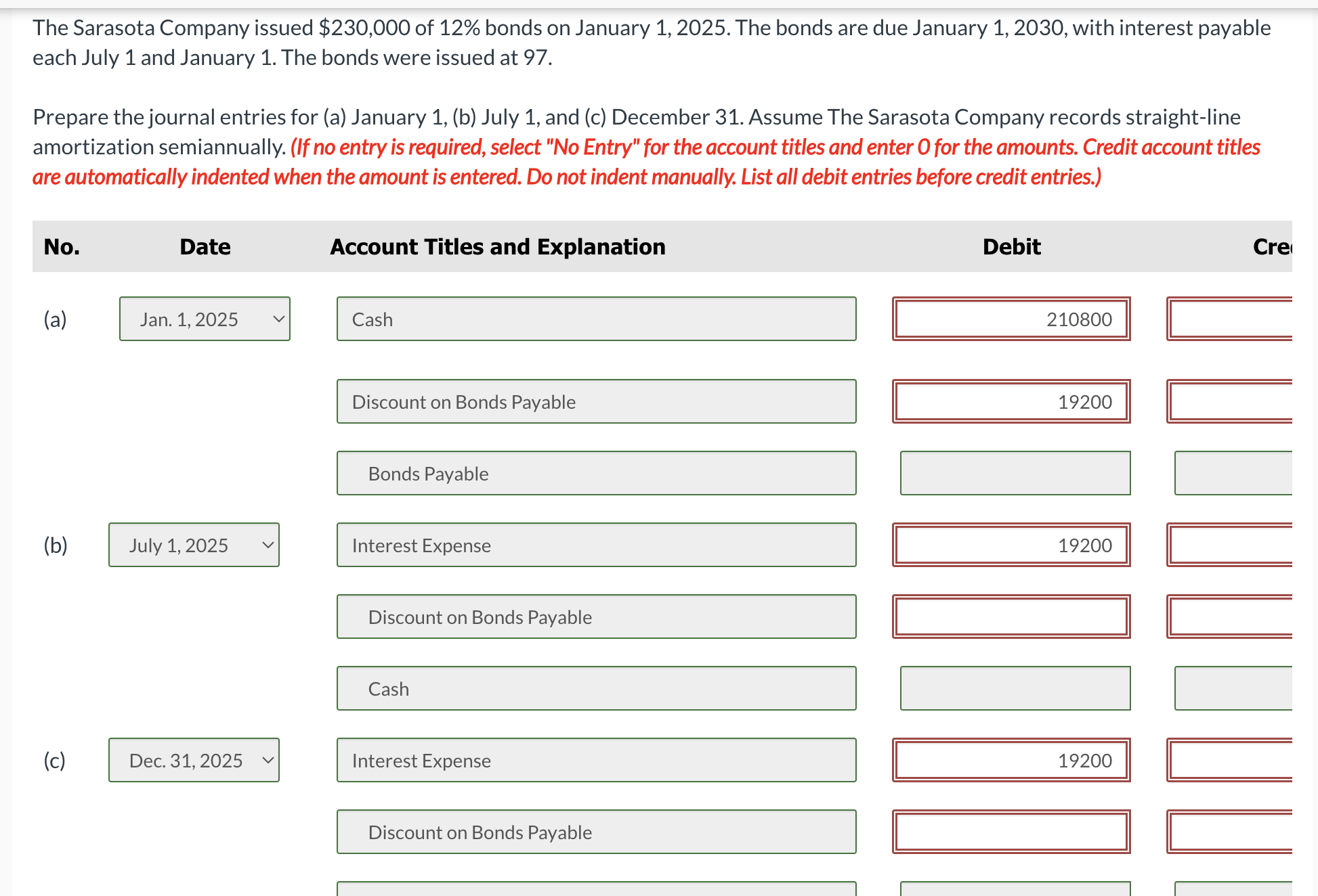 Solved The Sarasota Company issued $230,000 of 12% bonds on | Chegg.com