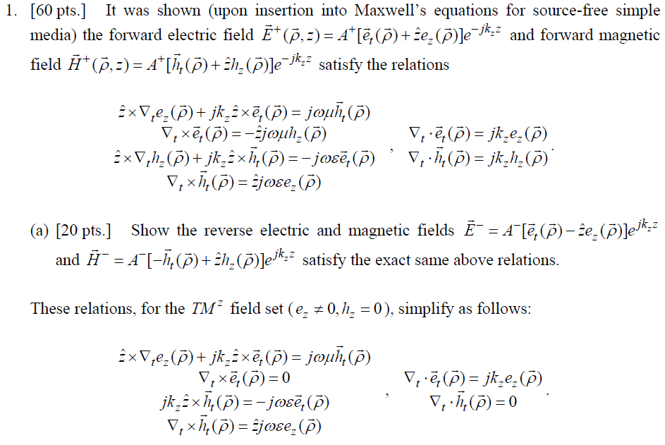 1. [60 pts.] It was shown (upon insertion into | Chegg.com
