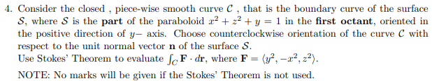 Solved Consider the closed, piece-wise smooth curve C, ﻿that | Chegg.com