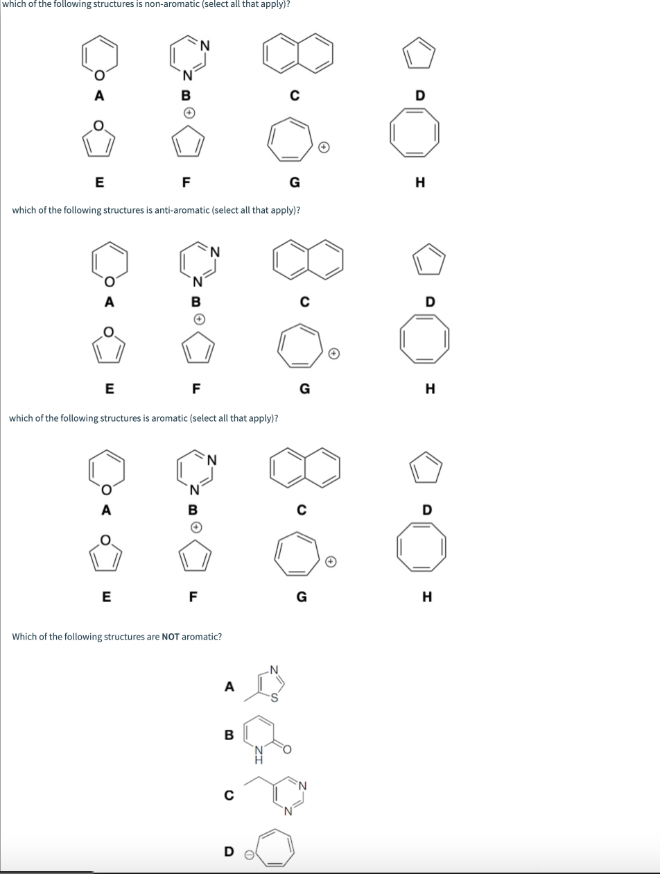 Solved which of the following structures is anti-aromatic | Chegg.com