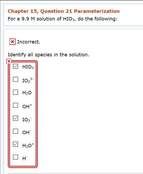 Solved Chapter 15, Question 21 Parameterization For a 9.9 M | Chegg.com