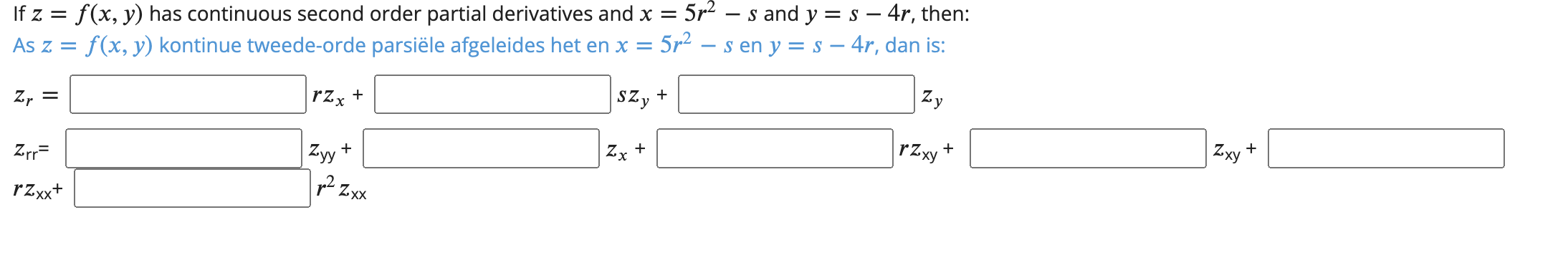 Solved = If z = f(x, y) has continuous second order partial | Chegg.com
