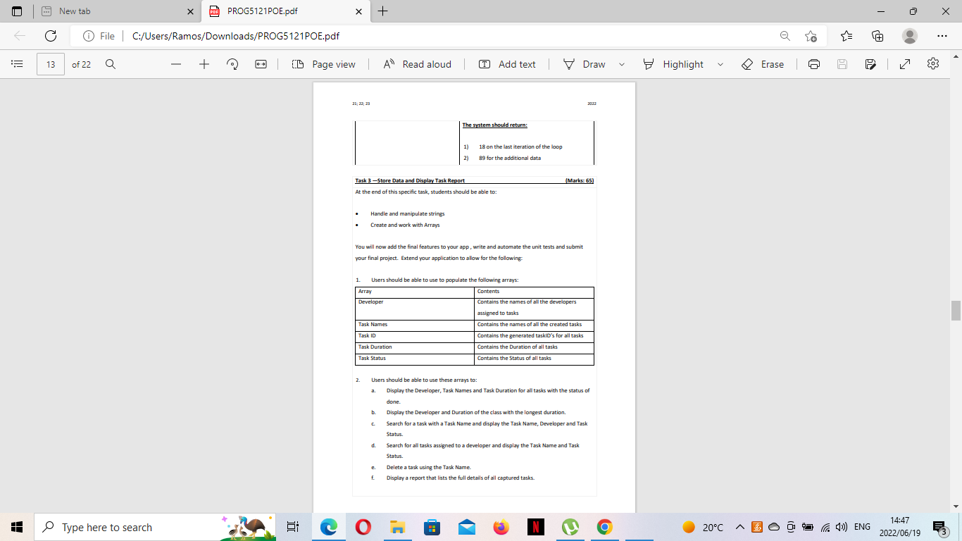 Solved New tab X PROG5121POE.pdf C Ⓒ File | | Chegg.com