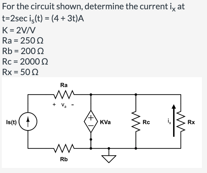 Solved For the circuit shown, determine the current ix | Chegg.com