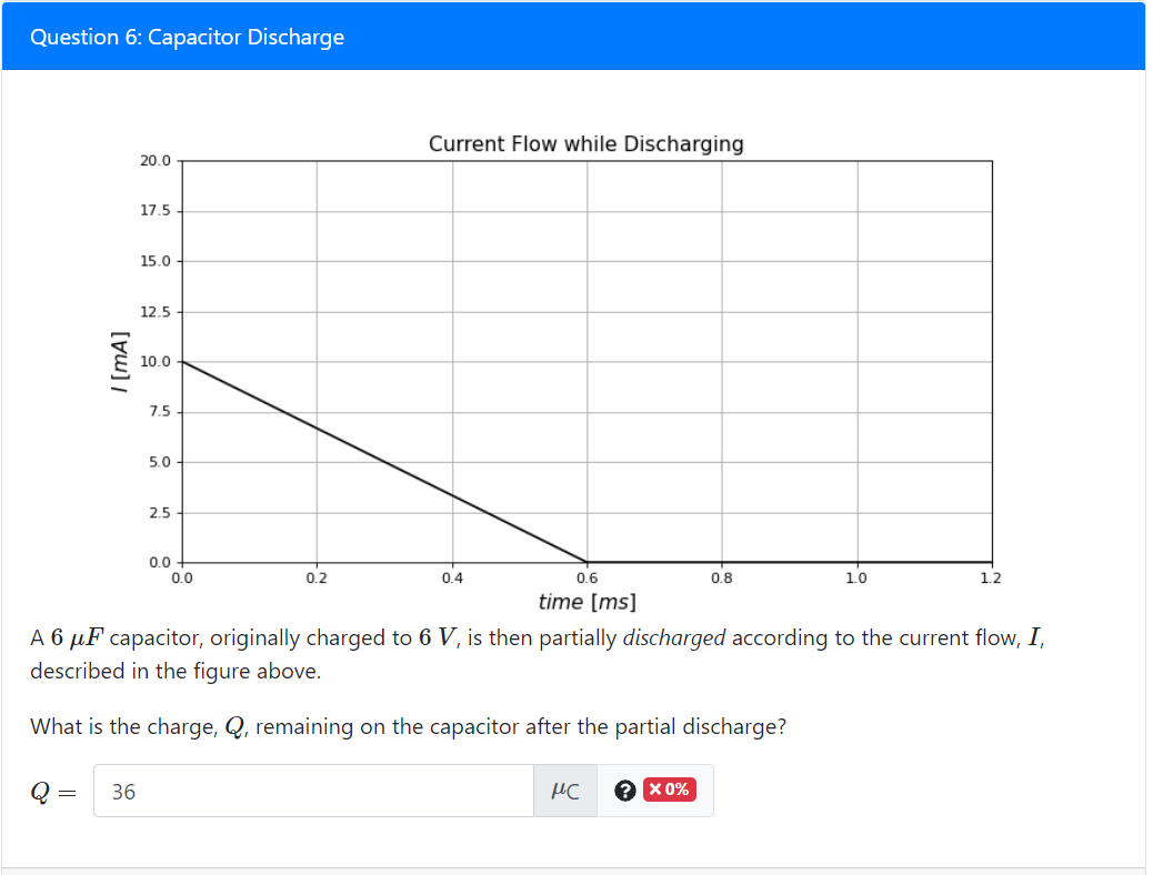 Solved Question 6: Capacitor Discharge Current Flow while | Chegg.com