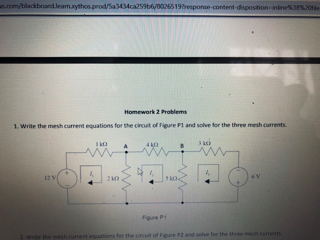 Solved Write the mesh current equations for the circuit of | Chegg.com