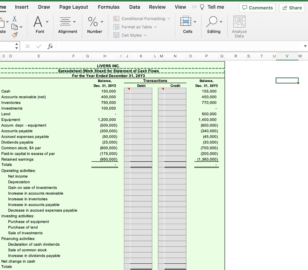 Solved Insert Draw Page Layout Formulas Data Review View ≫& | Chegg.com