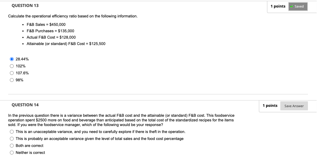 Solved Calculate the operational efficiency ratio based on | Chegg.com