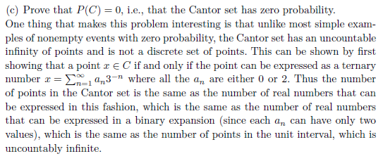 Solved 19. ⋆ The Cantor set. Consider the probability space | Chegg.com