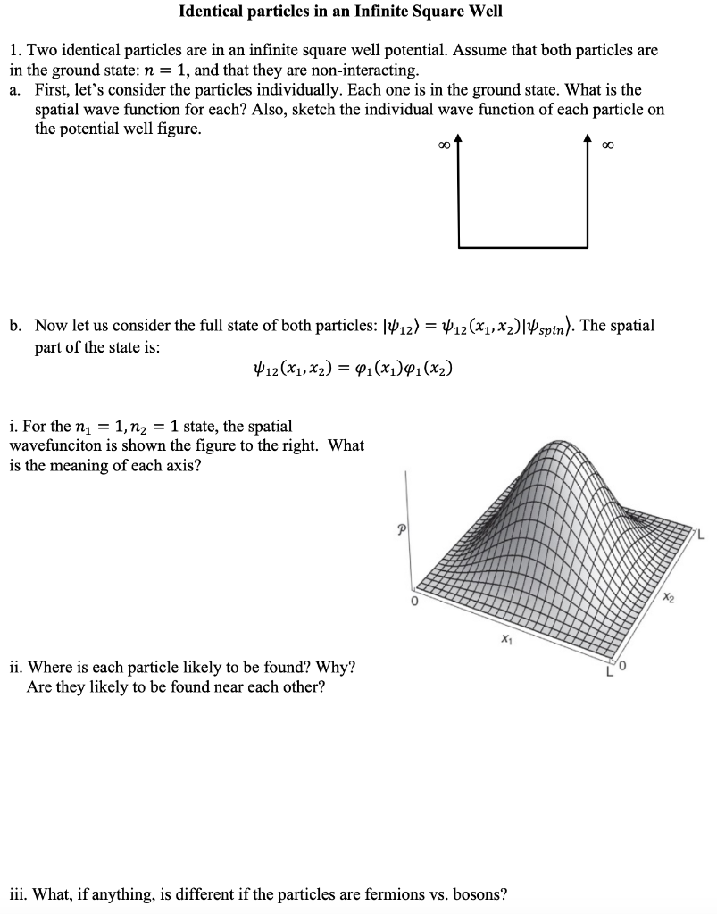 Solved Identical particles in an Infinite Square Well 1. Two | Chegg.com