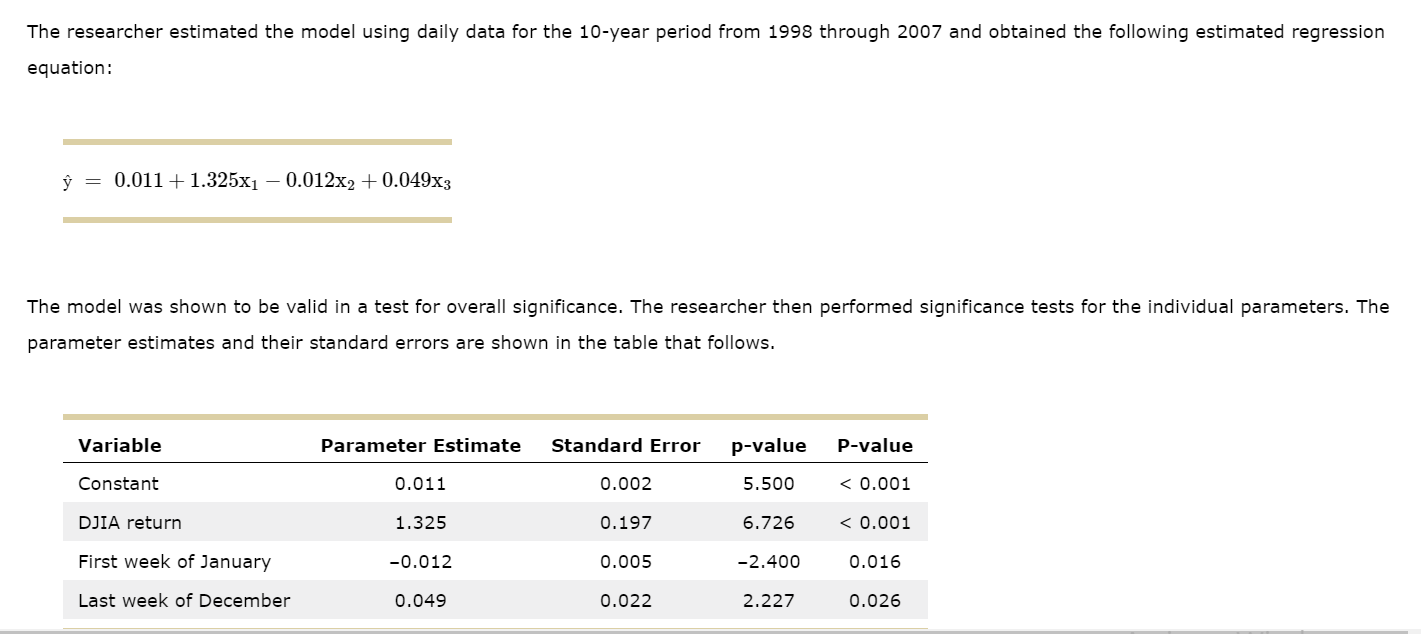 Solved A calendar effect is an observed pattern in stock | Chegg.com