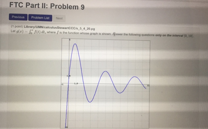 Solved FTC Part I: Problem 7 Previous Problem List Next (1 | Chegg.com