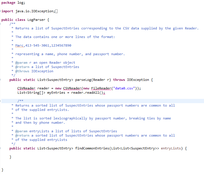 package log; import static | Chegg.com