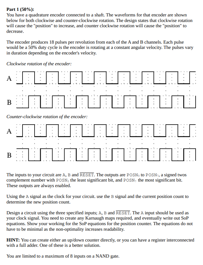 Quadrature Encoders The image below shows the disk | Chegg.com
