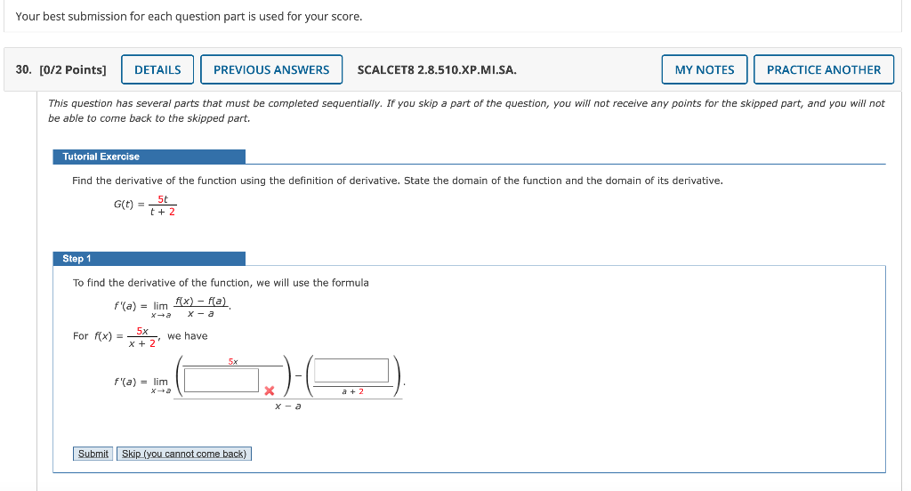Solved Your best submission for each question part is used | Chegg.com