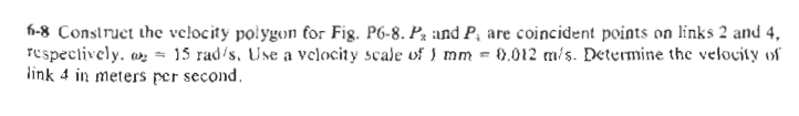 6-8 Construct the velocity polygon for Fig. P6-8. Pz | Chegg.com