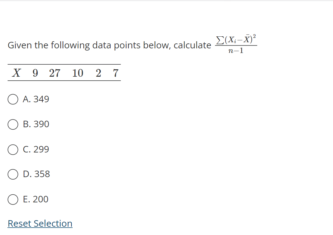 Solved Given the following data points below, calculate | Chegg.com