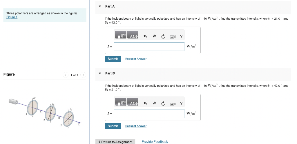 Solved Three polarizers are arranged as shown in the figure( | Chegg.com