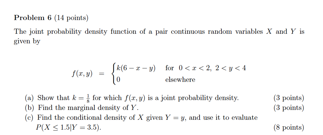Solved The joint probability density function of a pair | Chegg.com