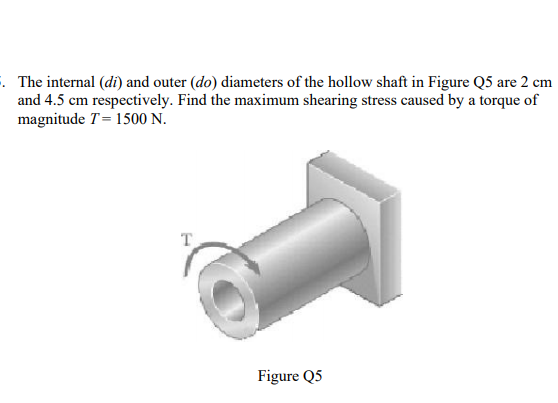 Solved · The internal (di) and outer (do) diameters of the | Chegg.com
