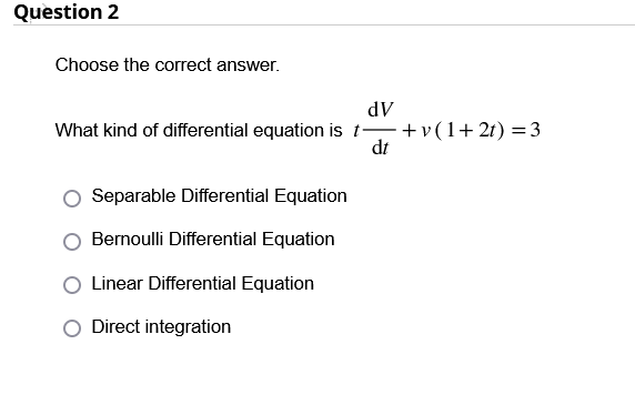 Solved Choose the correct answer. What kind of differential | Chegg.com
