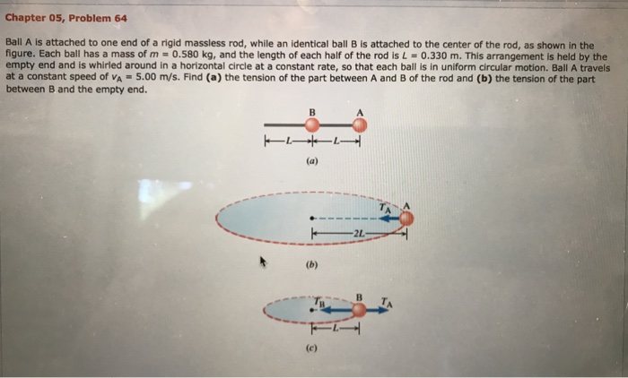 Solved Chapter 05, Problem 64 Ball A is attached to one end | Chegg.com
