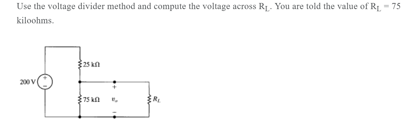 Solved Use the voltage divider method and compute the | Chegg.com