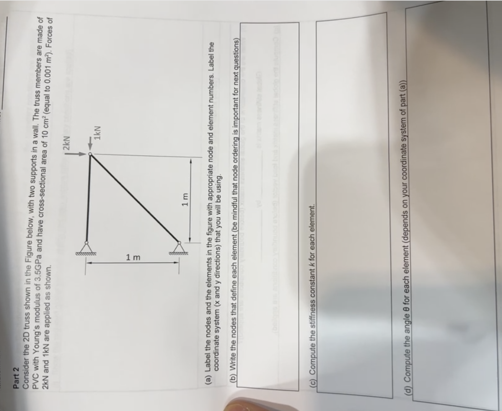 Solved Part 2Consider the 2D truss shown in the Figure | Chegg.com
