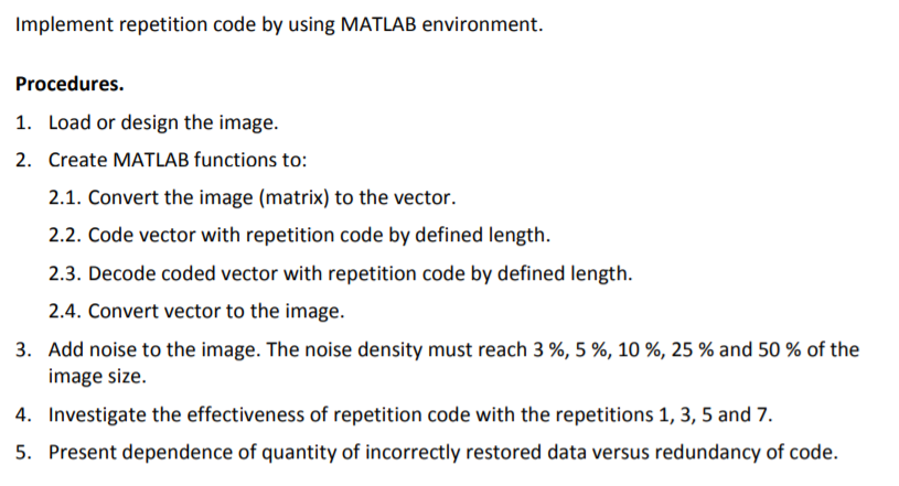 (Solved) : Implement Repetition Code Using Matlab Environment ... (Solved) : Implement Repetition Code Using Matlab Environment ...