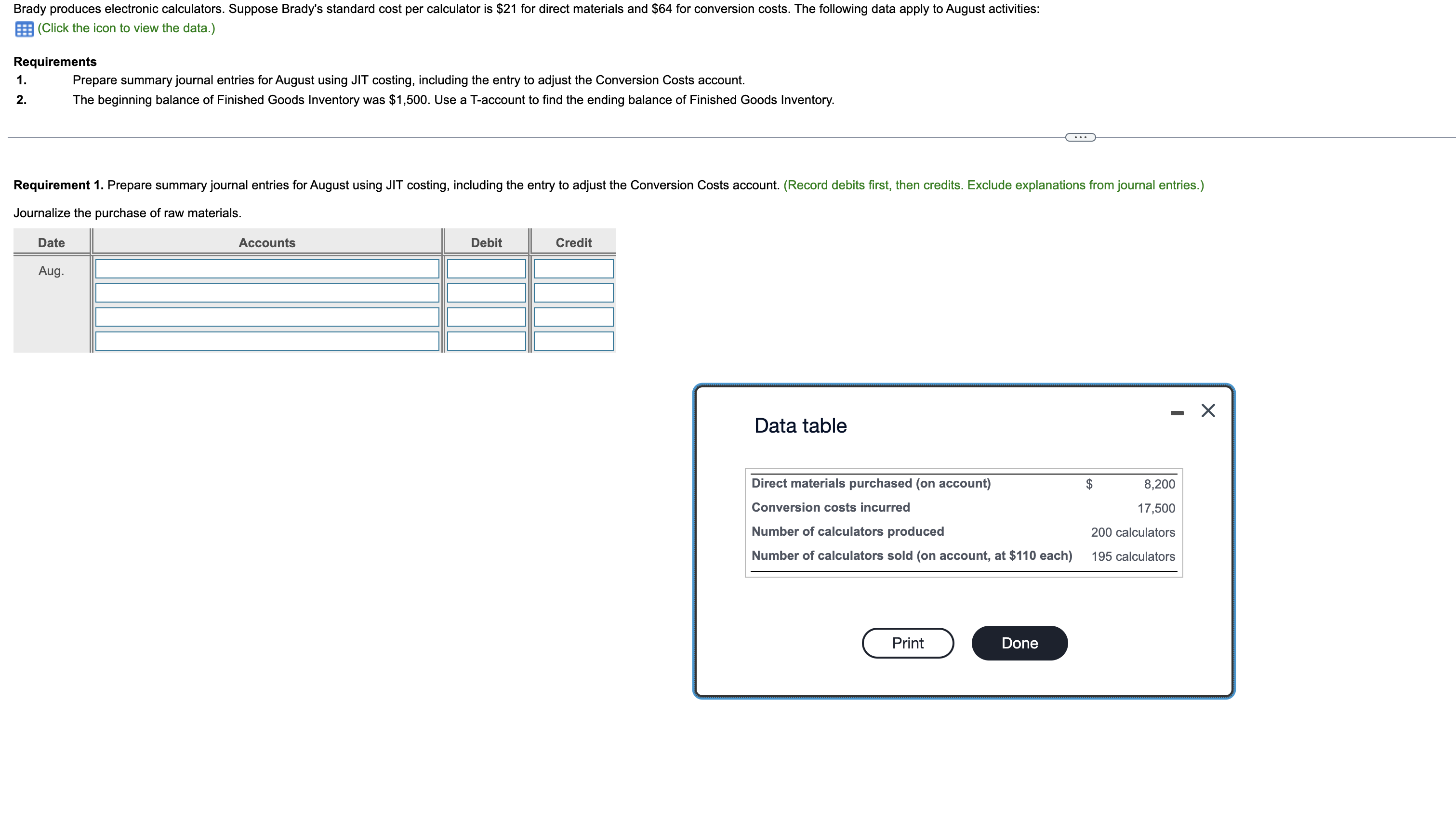 Solved Brady produces electronic calculators. Suppose | Chegg.com