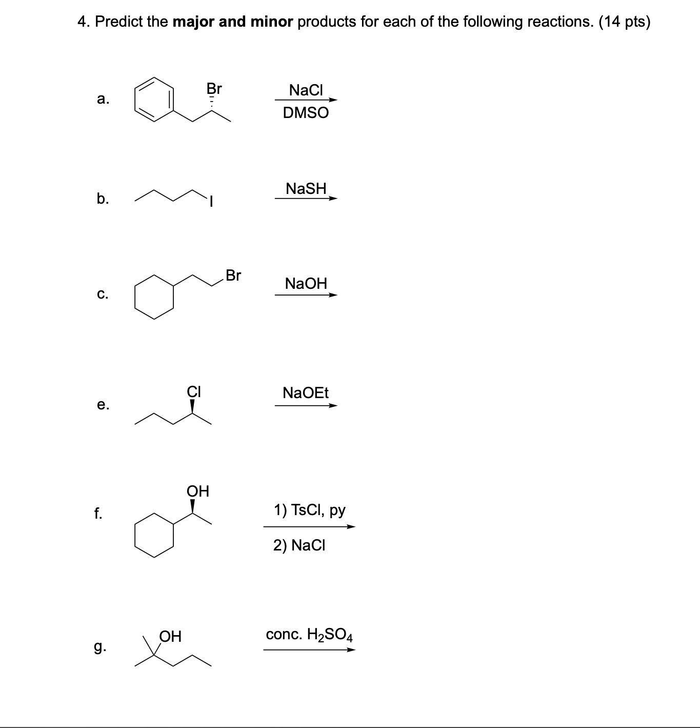 Solved Predict the major and minor products for each of ﻿the | Chegg.com