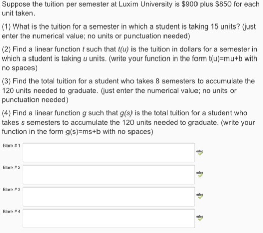 Solved Suppose the tuition per semester at Luxim University | Chegg.com