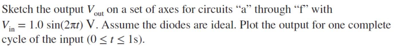 Solved out Sketch the output V on a set of axes for circuits | Chegg.com