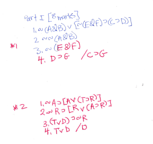 Solved Part I [8 marks ]1,≈(A&B)∨[∼(E&F)⊃(C⊃D)] *1 2voc(A&B) | Chegg.com