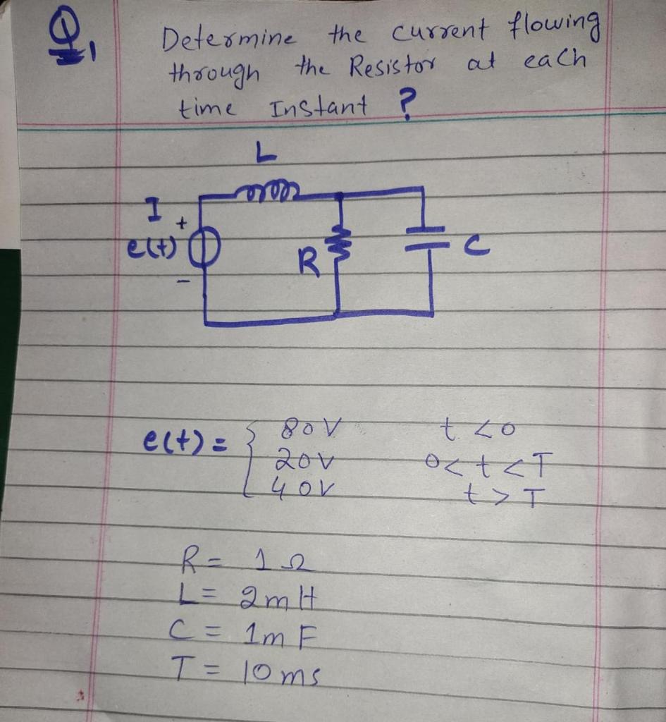 Solved an Determine the current flowing through the Resistor | Chegg.com