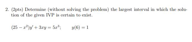 Solved (2pts) ﻿Determine (without solving the problem) ﻿the | Chegg.com