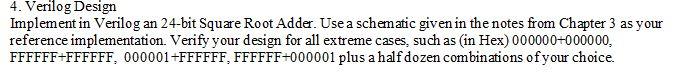 4. Verilog Design Implement in Verilog an 24-bit | Chegg.com