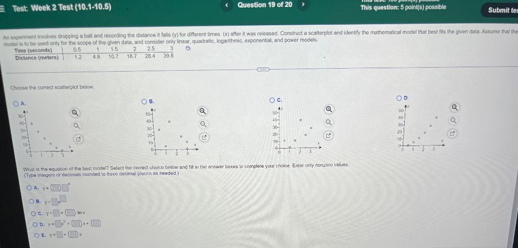 Solved Test: Week 2 Test (10.1-10.5) Choose the correct | Chegg.com