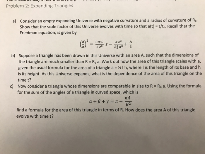Solved Problem 2: Expanding Triangles Consider an empty | Chegg.com