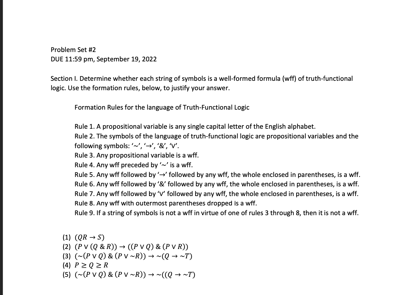 Solved tion I. Determine whether each string of symbols is a | Chegg.com