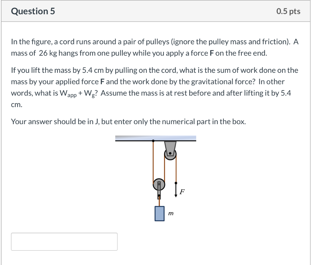 Solved Question 3 0.5 pts In the figure, a cord runs around | Chegg.com