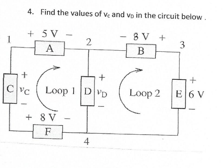 Solved Find the values of Vc and Vd in the circuit below: | Chegg.com