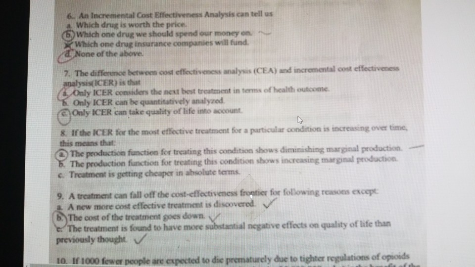 6 An Incremental Cost Effectiveness Analysis Can Chegg