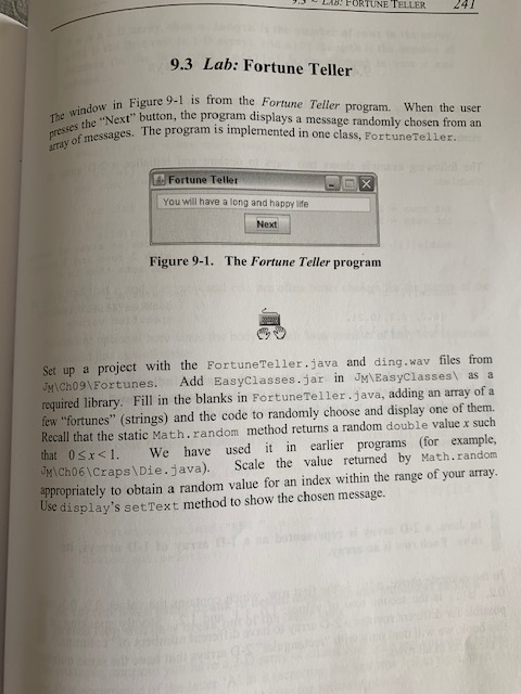 // Fortune Teller import java.awt.Color; import | Chegg.com