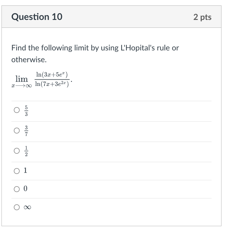 Solved Find the following limit by using L'Hopital's rule or | Chegg.com