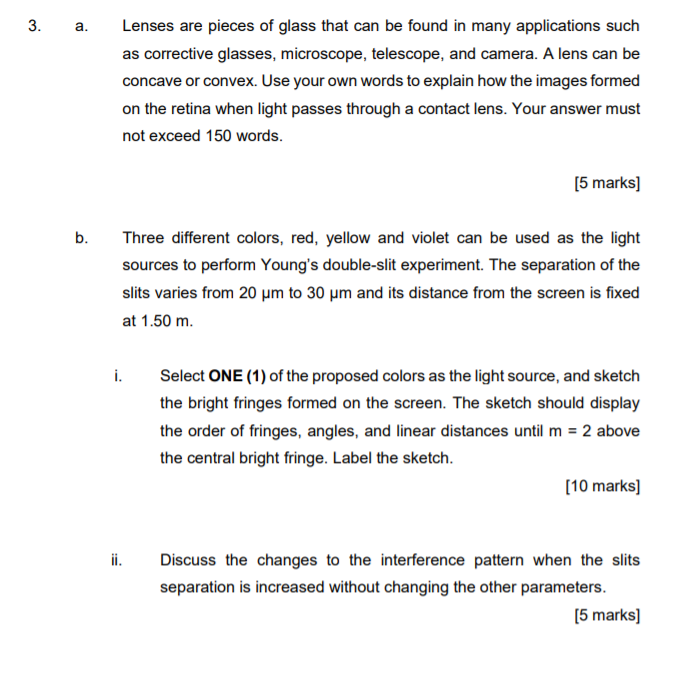 Solved 3. a. a Lenses are pieces of glass that can be found | Chegg.com
