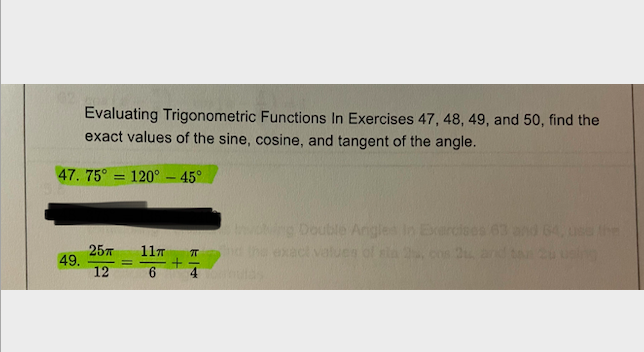 Solved Evaluating Trigonometric Functions In Exercises 47, | Chegg.com