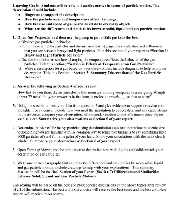 Solved Learning Goals: Students will be able to describe | Chegg.com