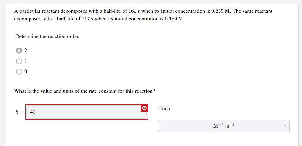 Solved A particular reactant decomposes with a half-life of | Chegg.com