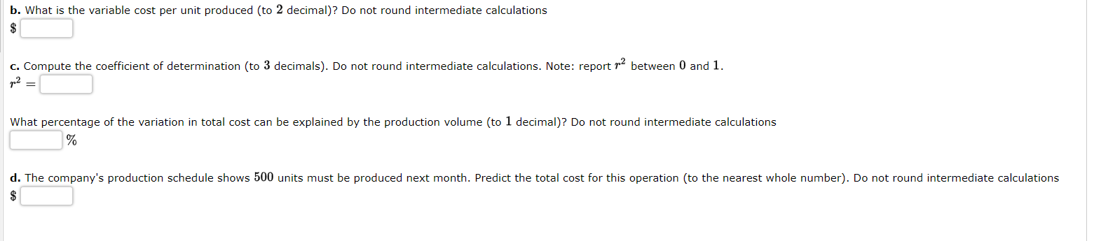 Solved manufacturing operation. Compute b1 and b0 (to 1 | Chegg.com
